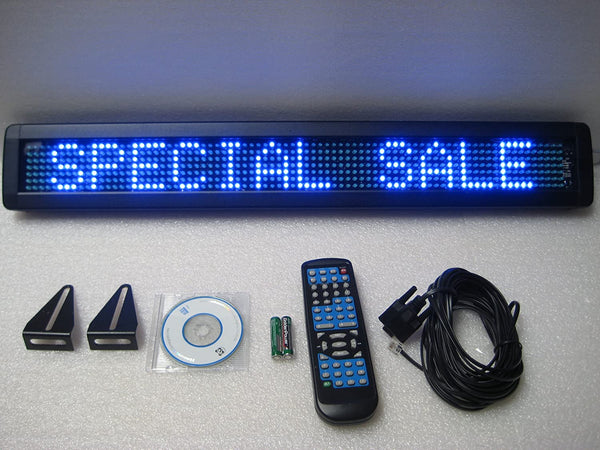 26" One Line Blue Window Brite Scrolling Programmable Message LED Sign ...