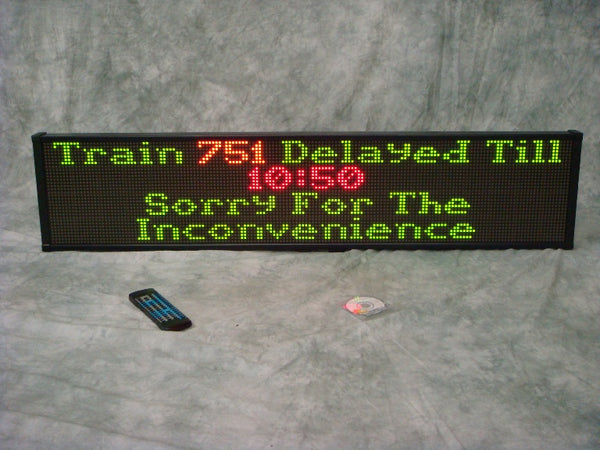 38" Four Line Tri-color Indoor Scrolling Programmable Message LED Sign ...
